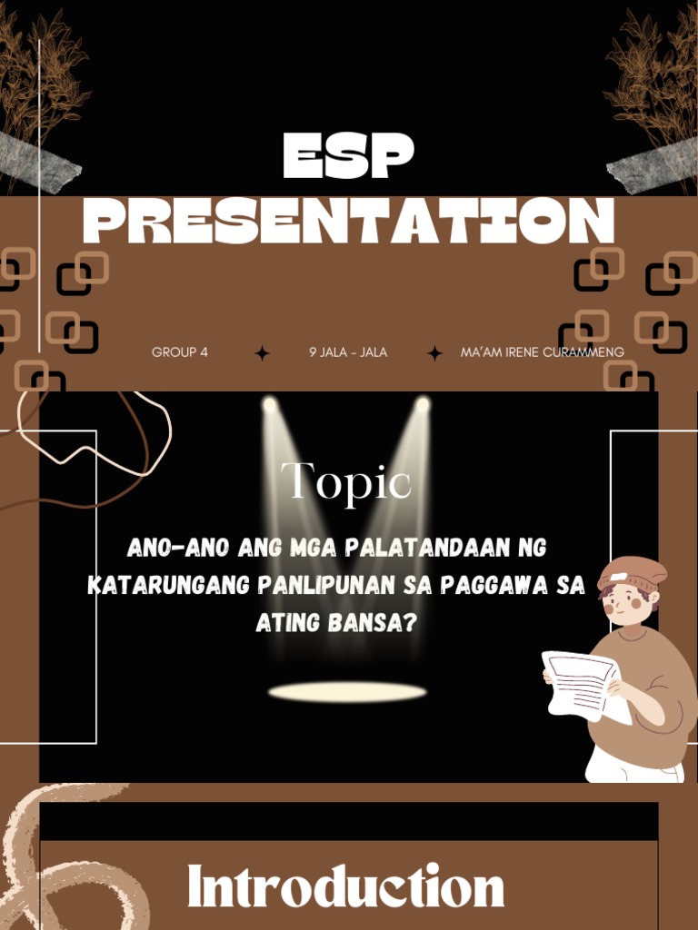 ESP Presentation: Group 4 Ma'Am Irene Curammeng 9 Jala - Jala | PDF