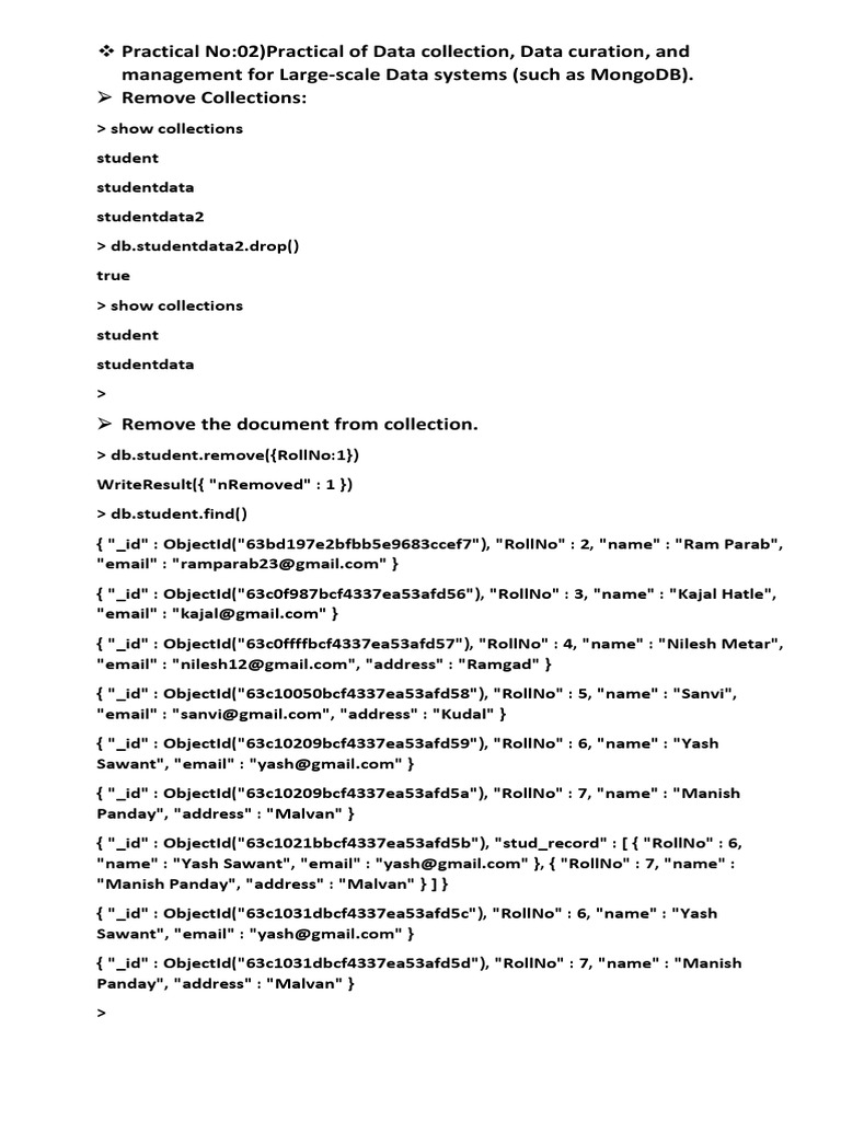MongoDB Data Management Guide | PDF | Algorithms And Data Structures ...