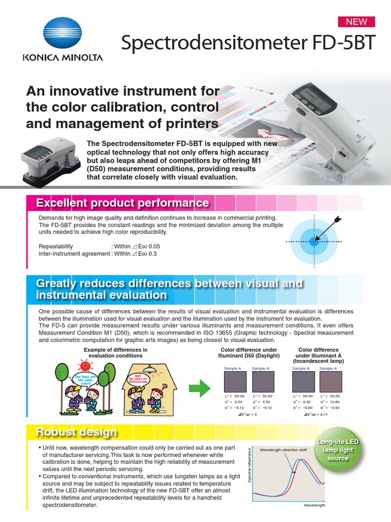 Konica-Minolta-spectrometer 2012 FD5BT | PDF | Calibration | Lighting