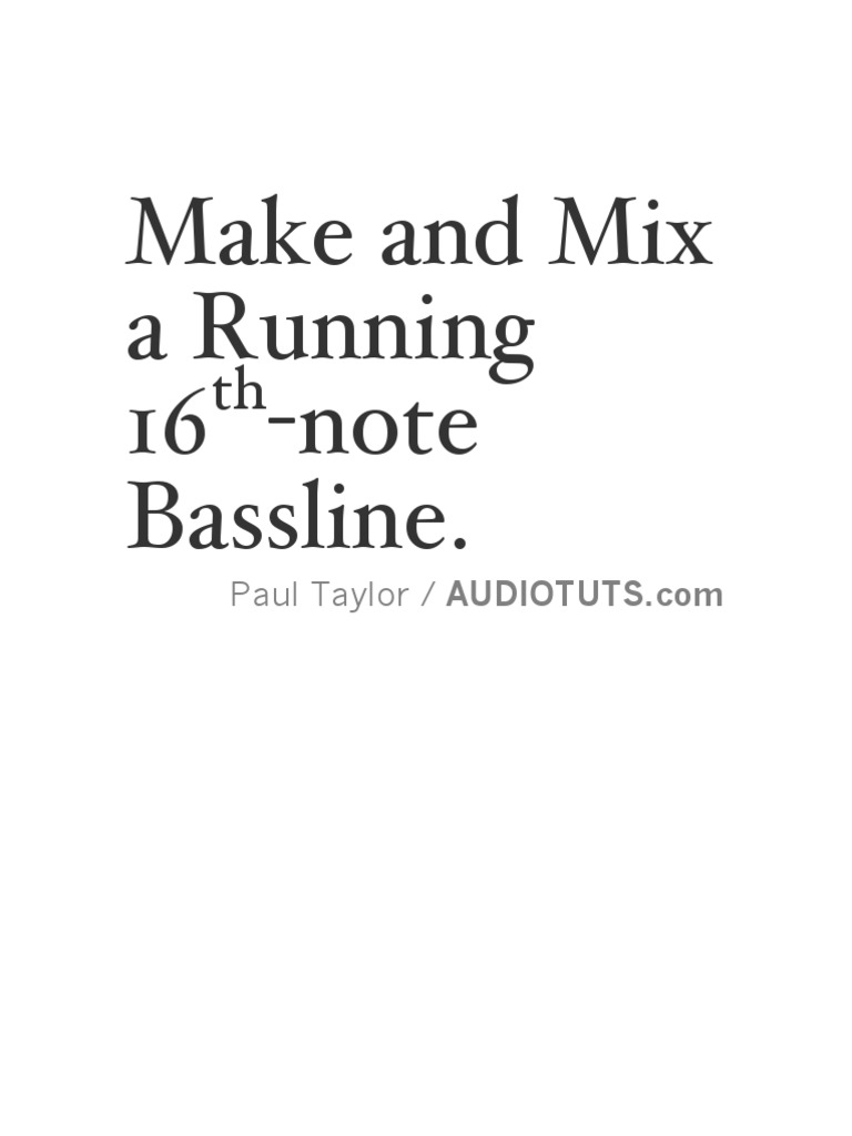 Create a 16th-Note Trance Bassline | PDF | Sound Technology | Sound