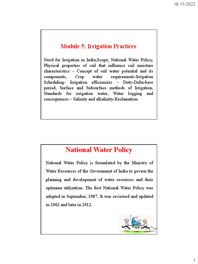 Module 5 - Irrigation Practices | PDF | Irrigation | Soil