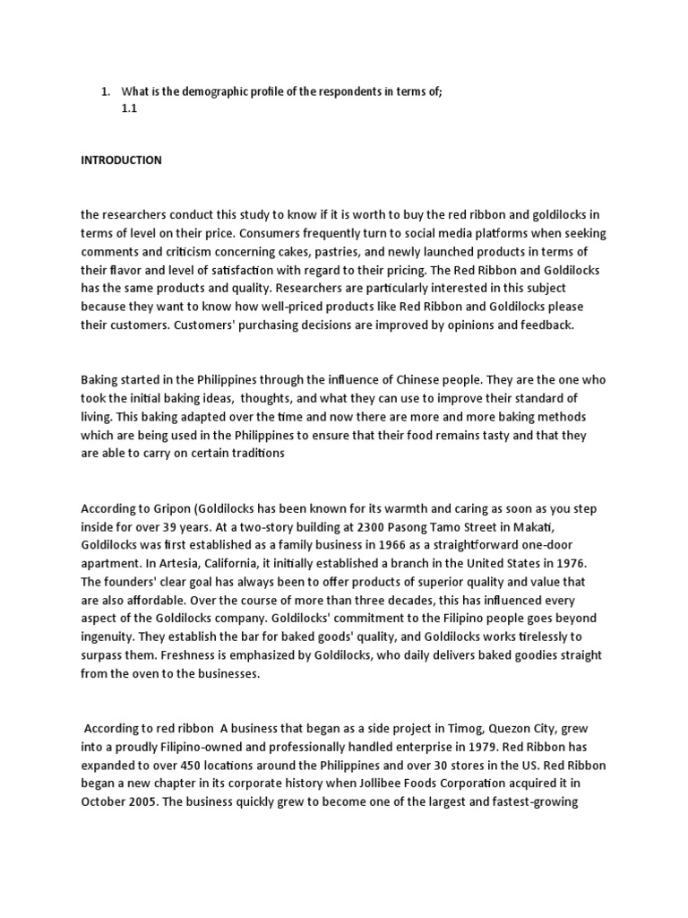 Comparing Customer Satisfaction and Pricing of Red Ribbon and ...