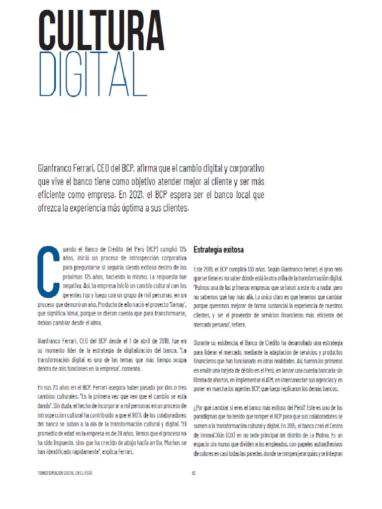 Caso BCP Transformación | PDF