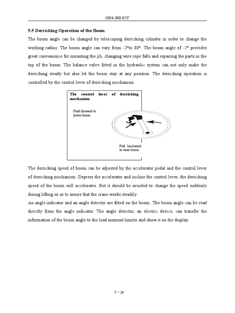 5.5 Derricking Operation of The Boom | PDF
