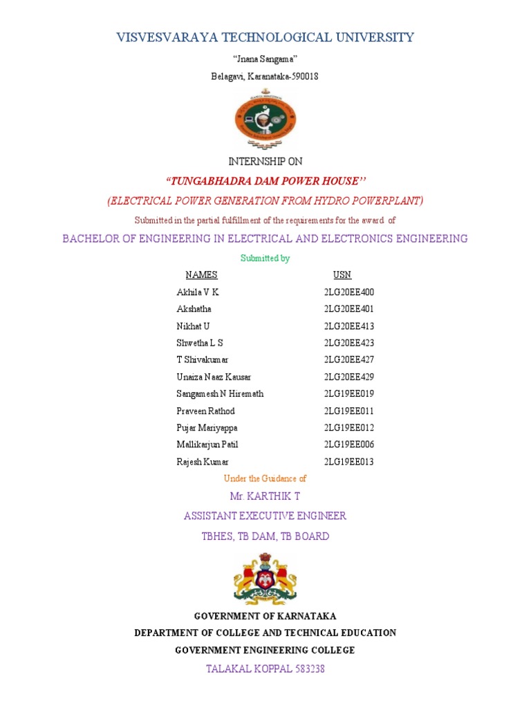 Powering Progress: An Insight into Hydroelectric Generation at the Tungabhadra Dam Power Plant ...