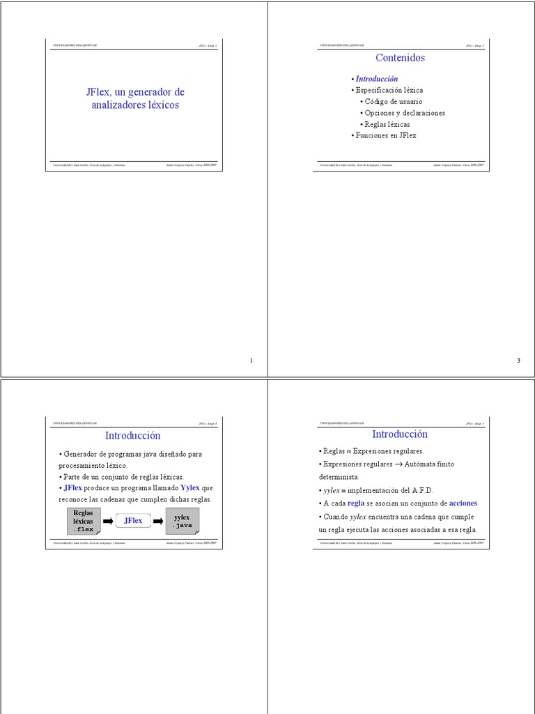 Introducción a JFlex y su uso léxico | PDF | Expresión regular | Programa de computadora