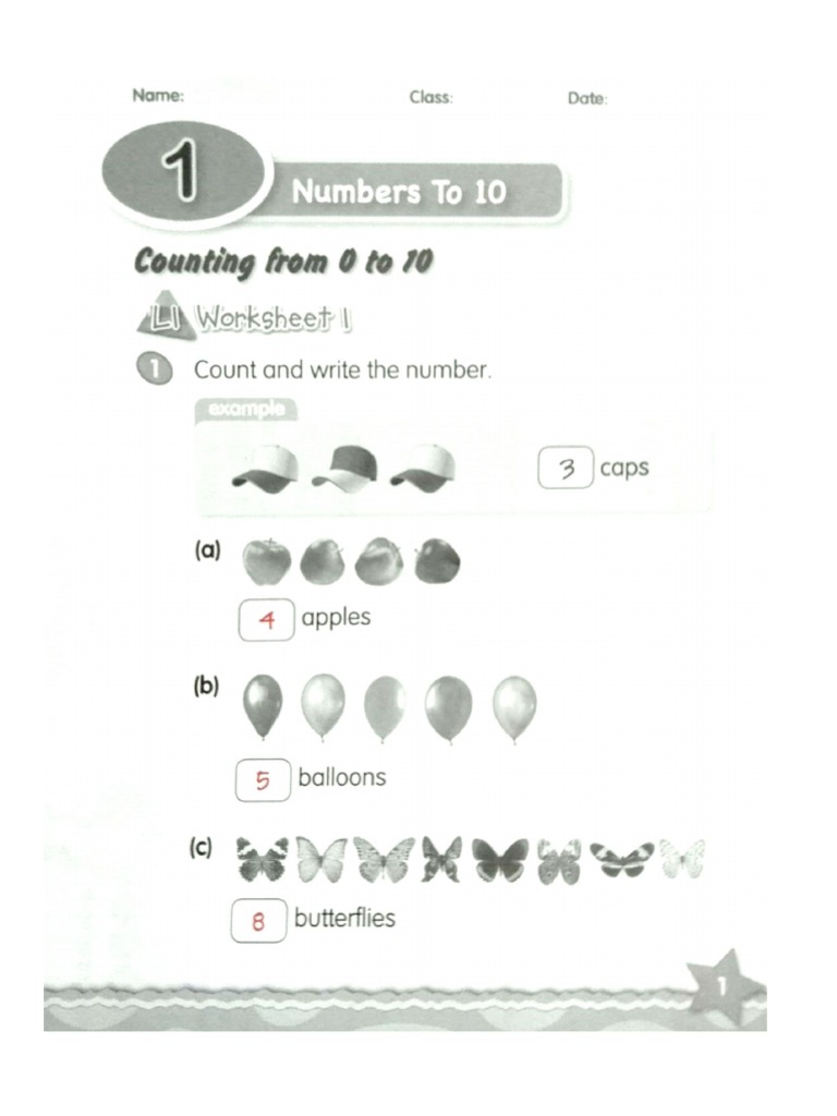Unit 1 Numbers To 10 Answer Key | PDF