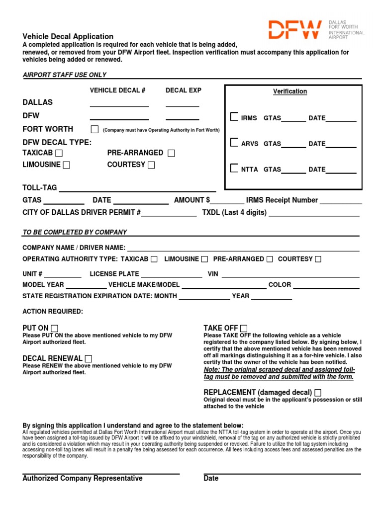 DFW Permit Application | PDF | Road Transport | Land Transport