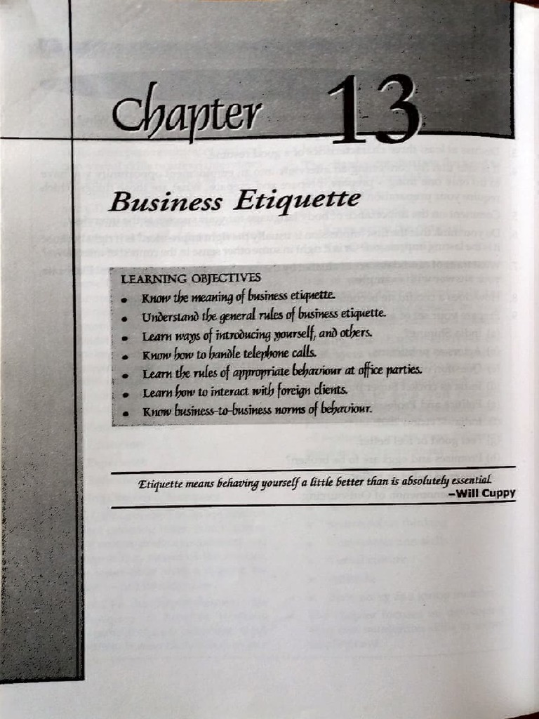 Business Etiquette | PDF | Etiquette | Human Communication