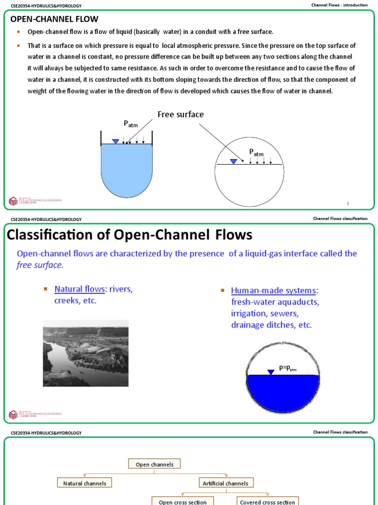 Open-Channel Flow: Free Surface | PDF | Continuum Mechanics | Fluid Mechanics