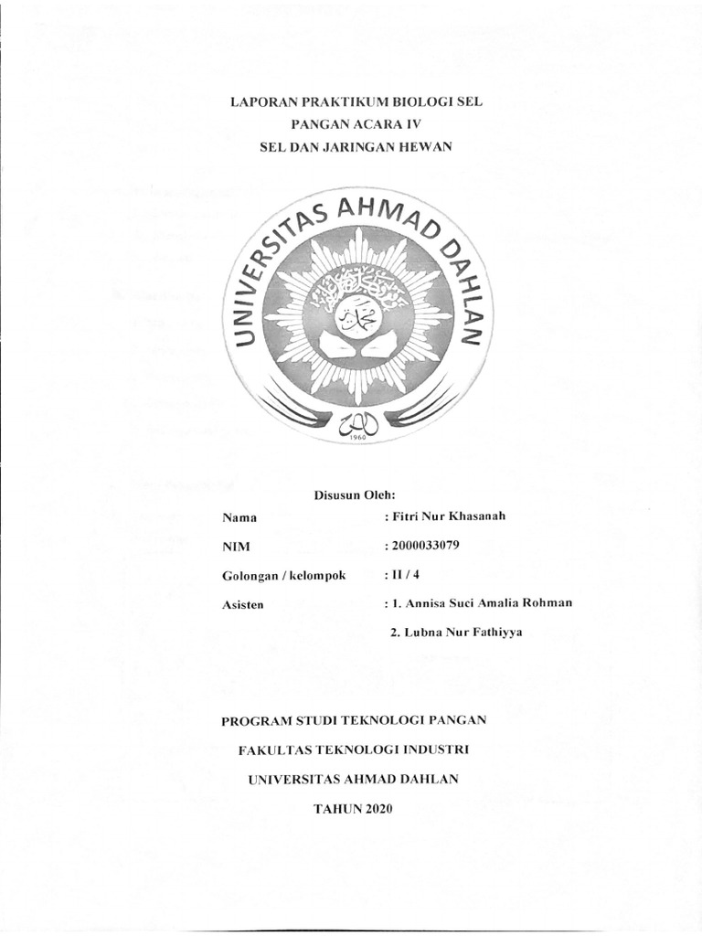 Acara 4 - 2000033079 - Fitri Nur Khasanah - B - 4 | PDF