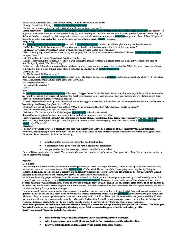 O Level English Sample Writing Paper 1 | PDF | Junk Food | Dieting