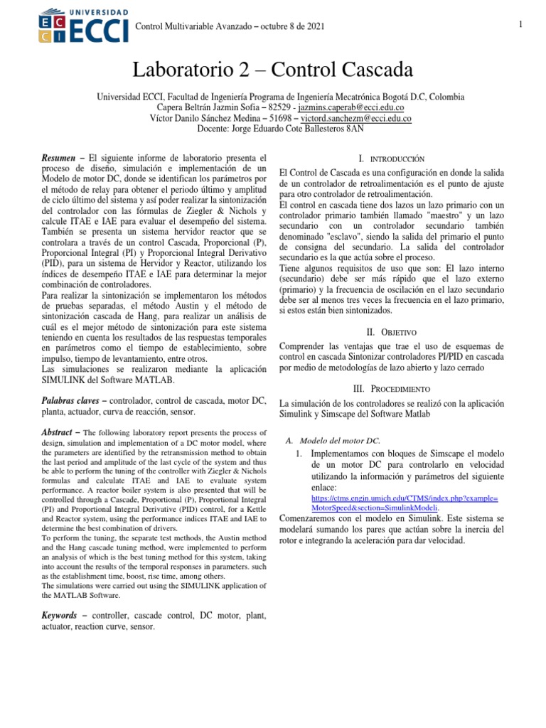 Informe Lab 2 | PDF | Matemáticas Aplicadas | Ingeniería Informática