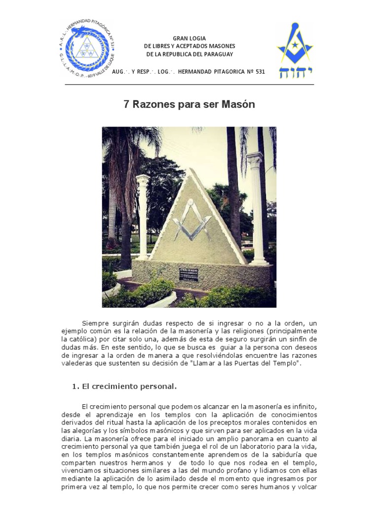 1) 7 Razones para Ser Masón | PDF | Masonería | Conocimiento