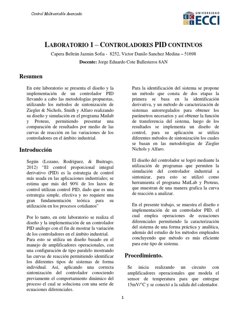 Informe Lab 1 | PDF | Ciencias fisicas | Ingeniería Informática