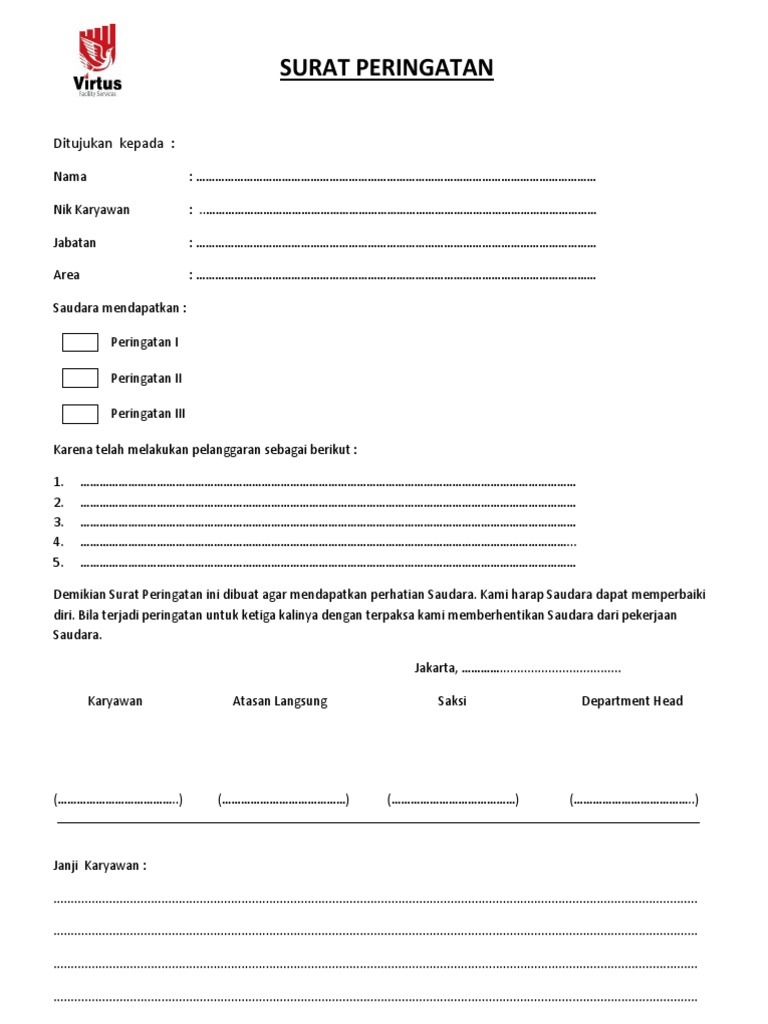 Form Surat Peringatan | PDF