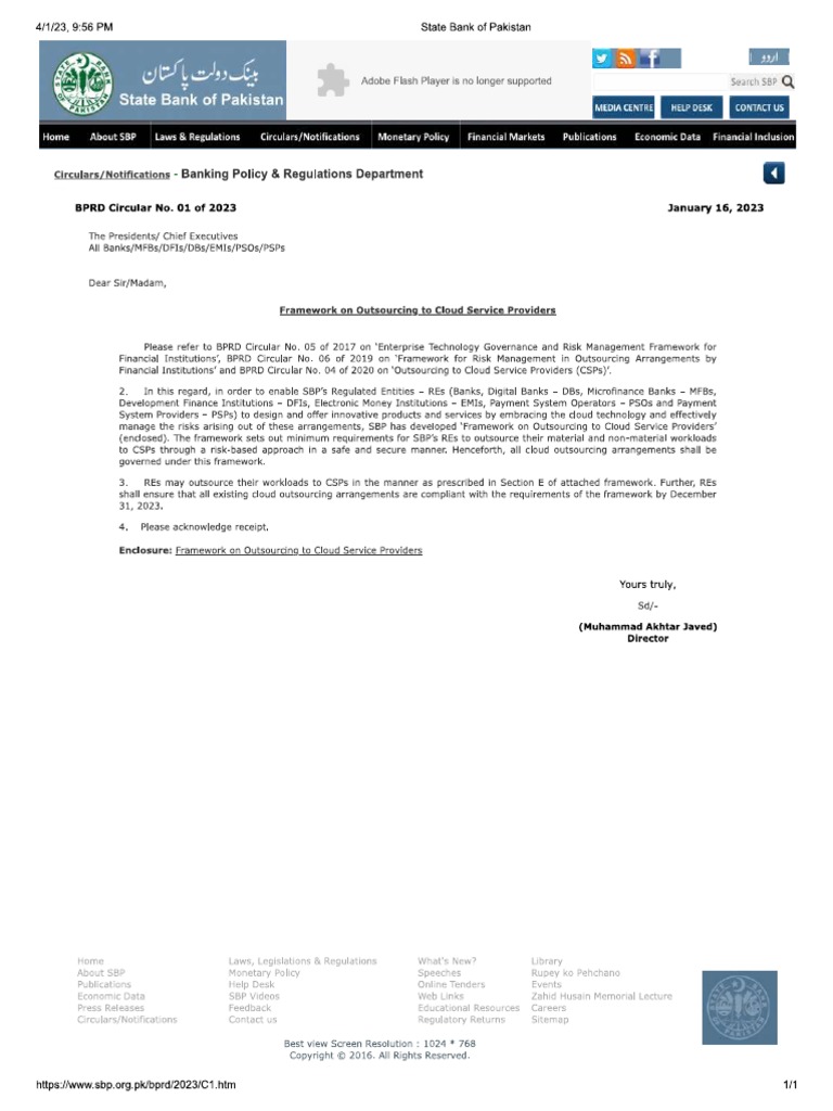 Framework On Outsourcing To Cloud Service Providers | PDF