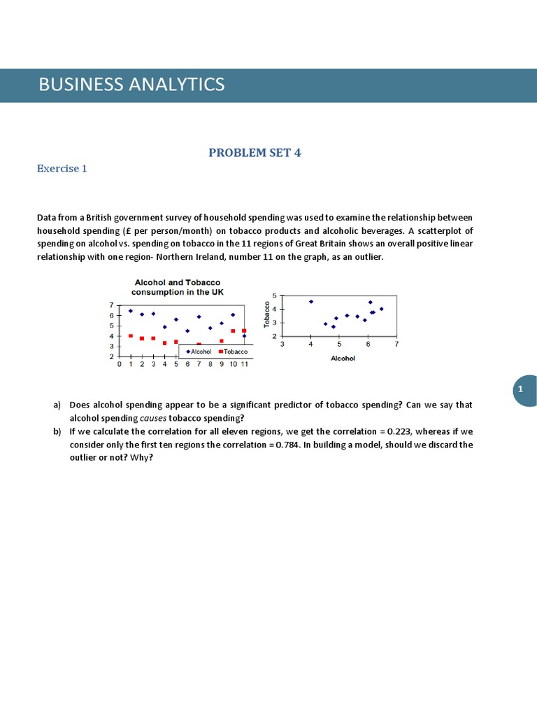 Business Analytics: Problem Set 4 | PDF | Regression Analysis | Variance