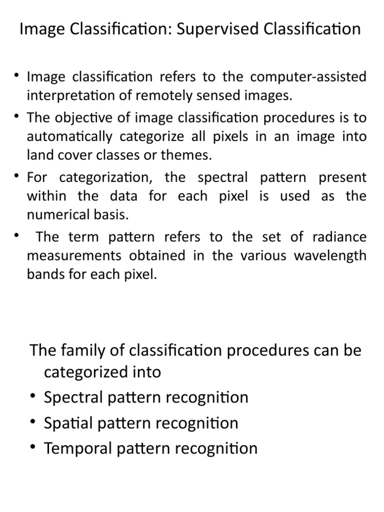 Image Classification: Supervised Classification | PDF | Pattern Recognition | Statistical ...