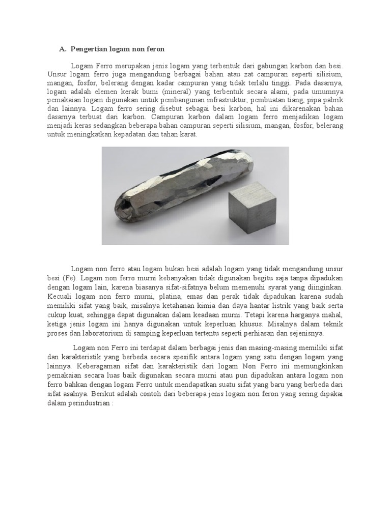 Pengertian dan Jenis Logam Non Ferro | PDF