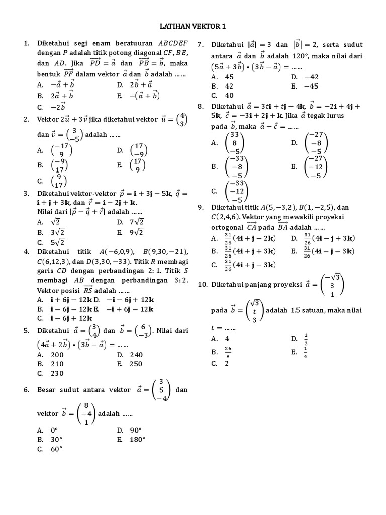Latihan Vektor 1 | PDF