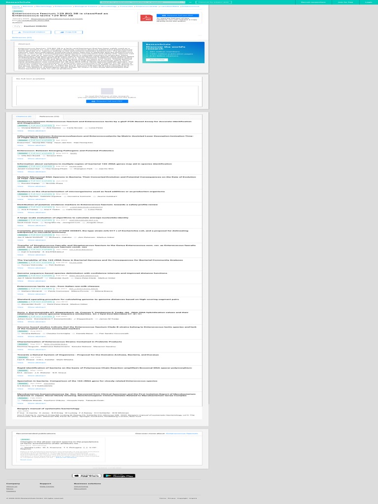Enterococcus Faecium 129 BIO 3B Is Classified As Enterococcus Lactis 129 BIO 3B | PDF | Bacteria ...