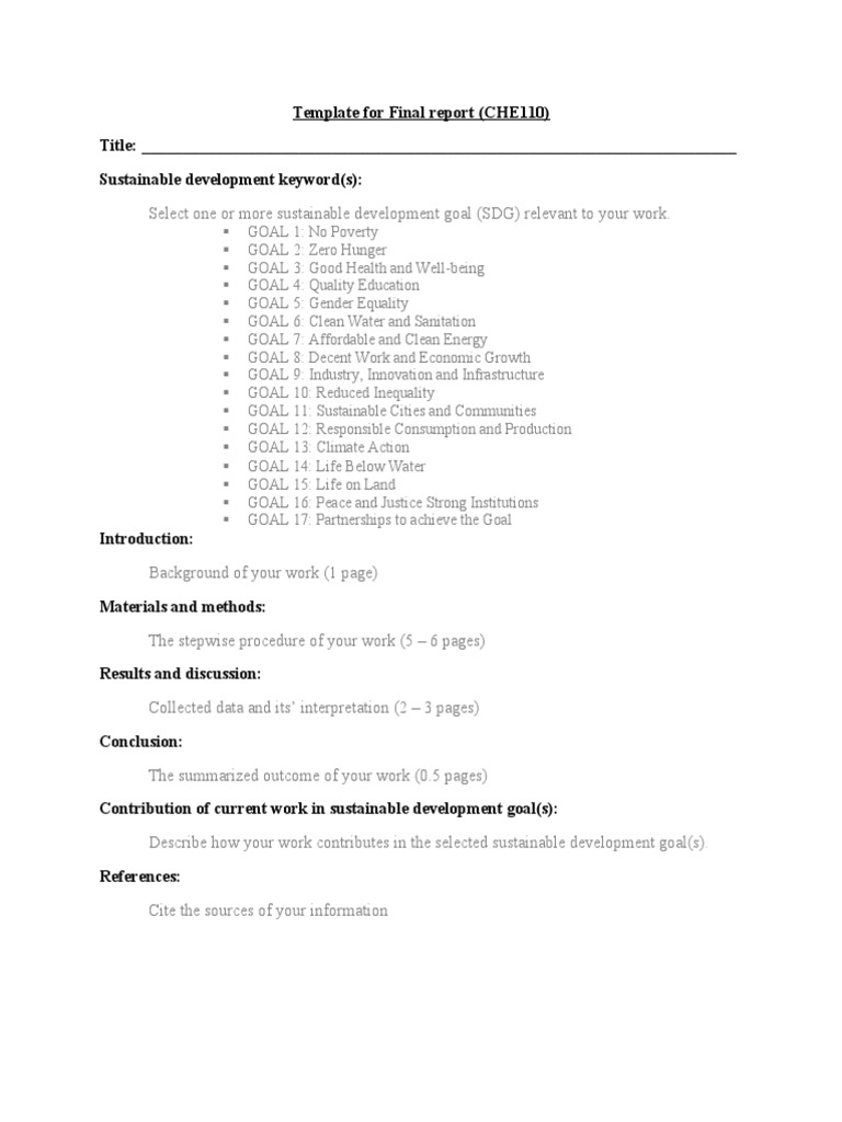 Final Report Template 1 | PDF