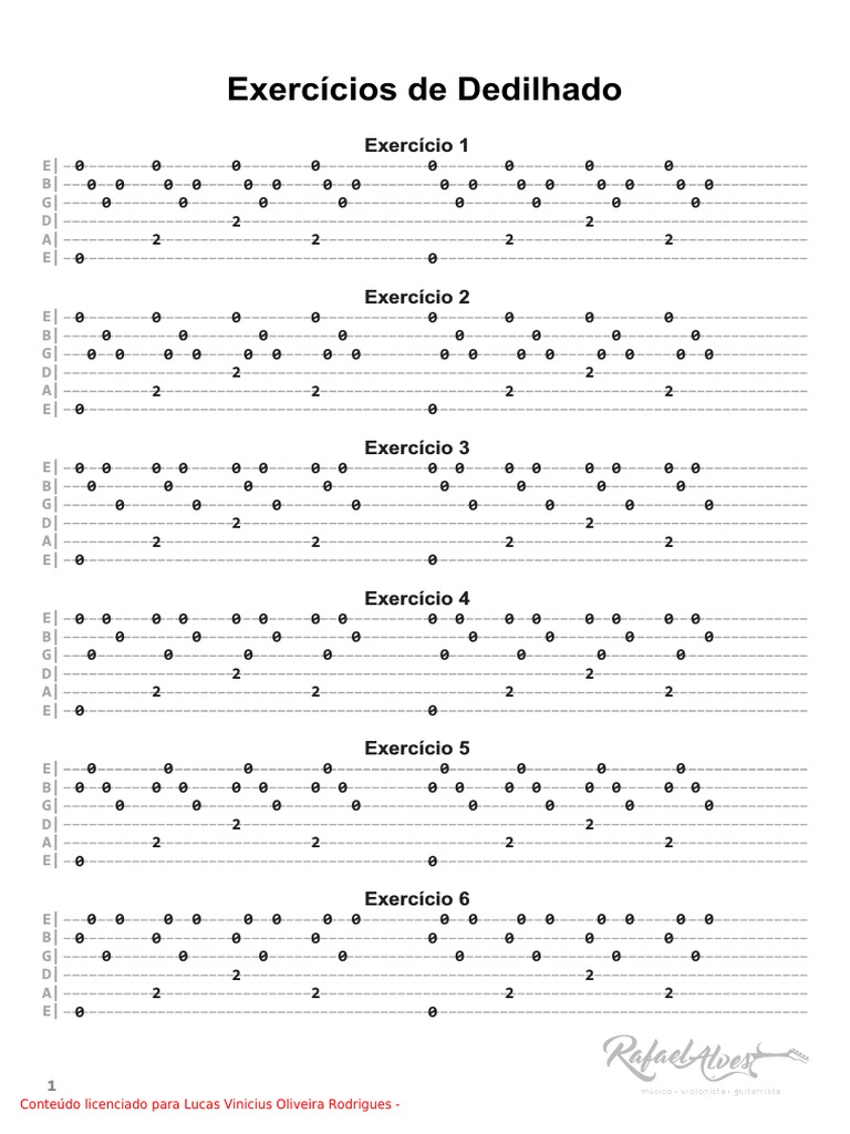 Exerciciode Dedilhado Todosos Exercicios | PDF