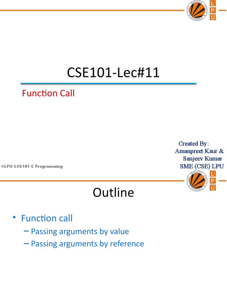 Cse101lec11 B Pdf Parameter Computer Programming Pointer Computer Programming
