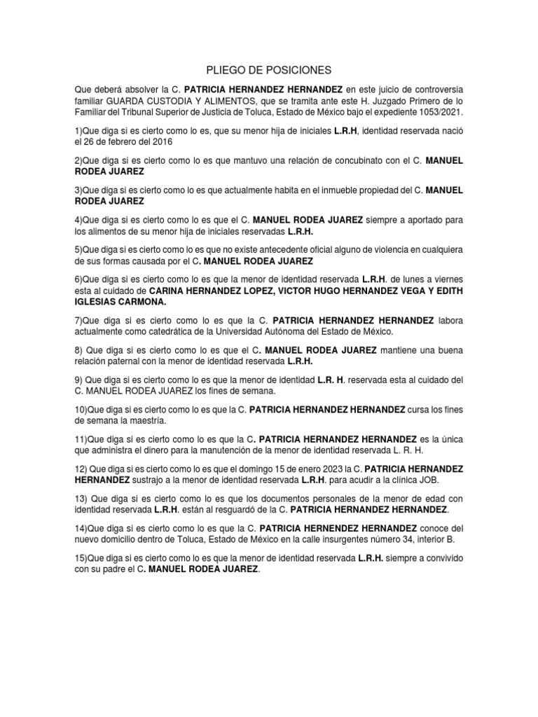 Pliego de Posiciones | PDF