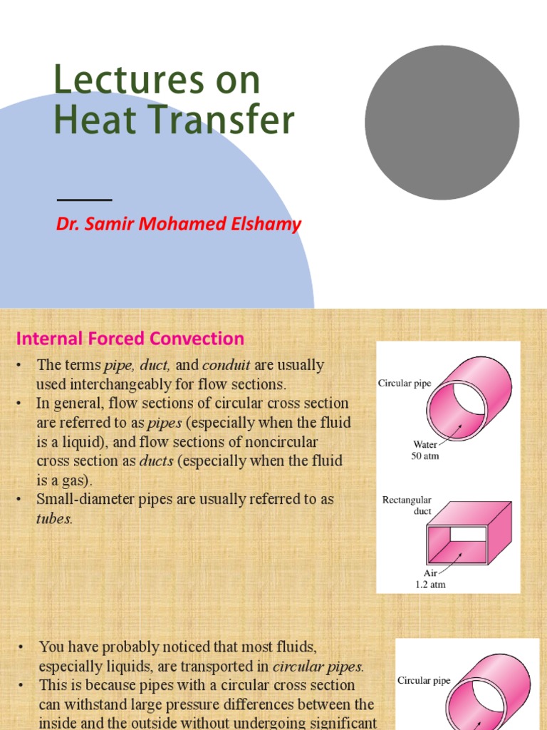 Heat Transfer Lect 5 (Internal Forced Convection) | PDF
