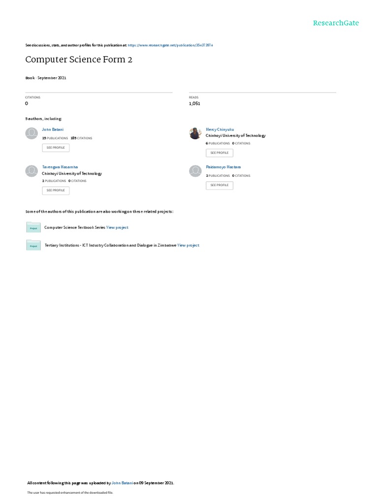 Computer Science Form 2 Textbook | PDF