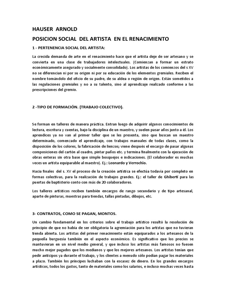 Hauser Arnold | PDF | Renacimiento | Dibujo