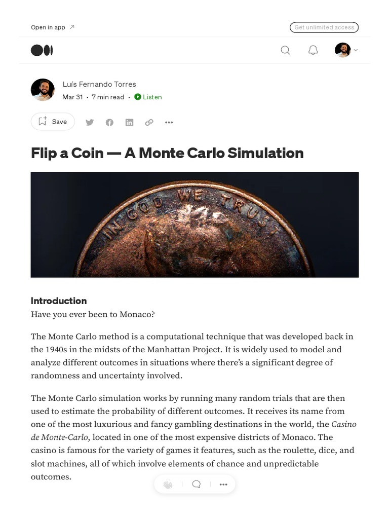 Flip A Coin | PDF | Randomness | Monte Carlo Method