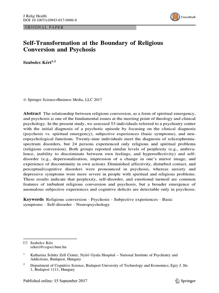 Self-Transformation at The Boundary of Religious Conversion and ...