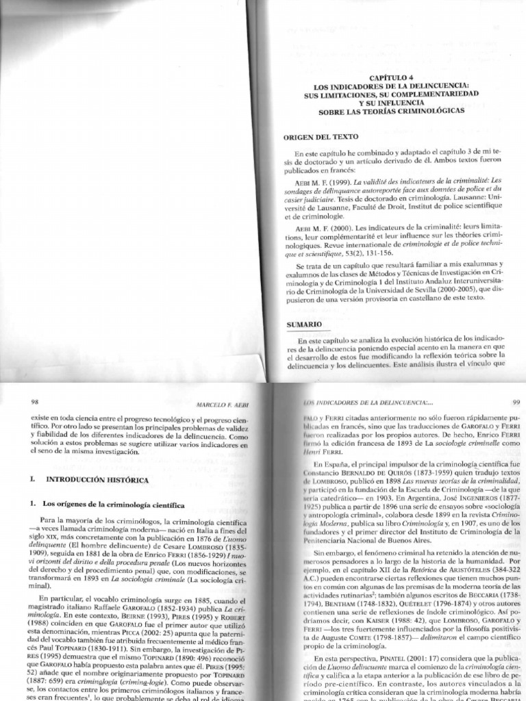 Capitulo 4 Los Indicadores De La Delincuencia Sus Limitaciones Su