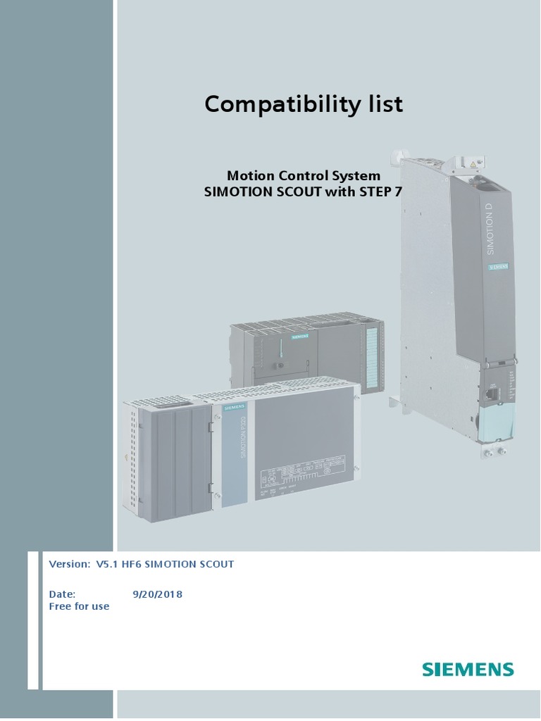 Compatibility 5 1 0 6 SIMOTION SCOUT | PDF | Visual Cortex | Software ...