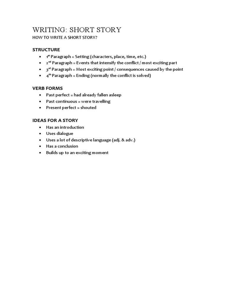 Writing: Short Story: Structure | PDF | General Fiction