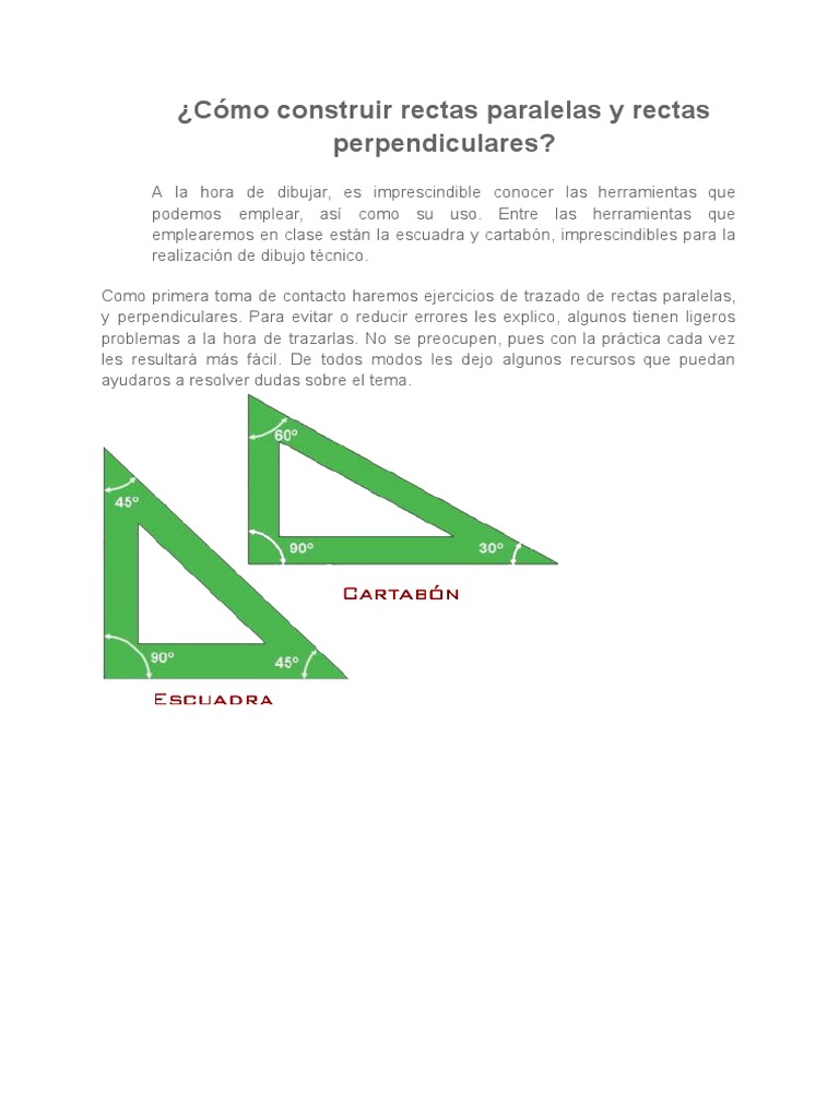 ¿Cómo Construir Rectas Paralelas y Rectas Perpendiculares | PDF