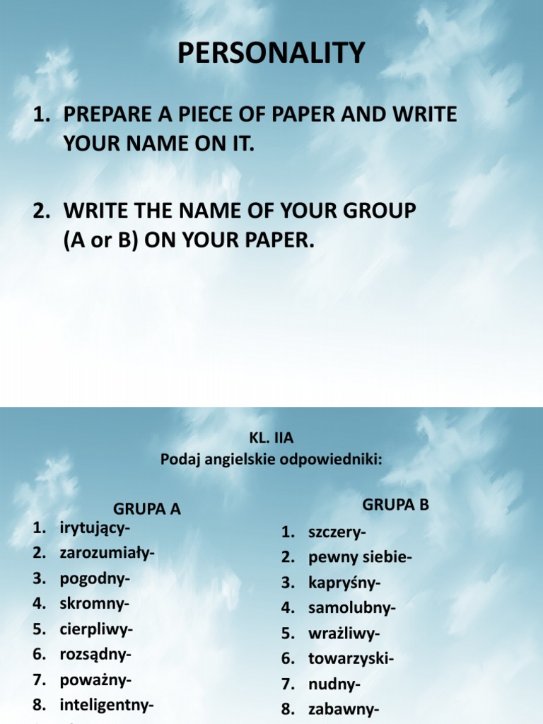 Personality Kl. Ii | PDF