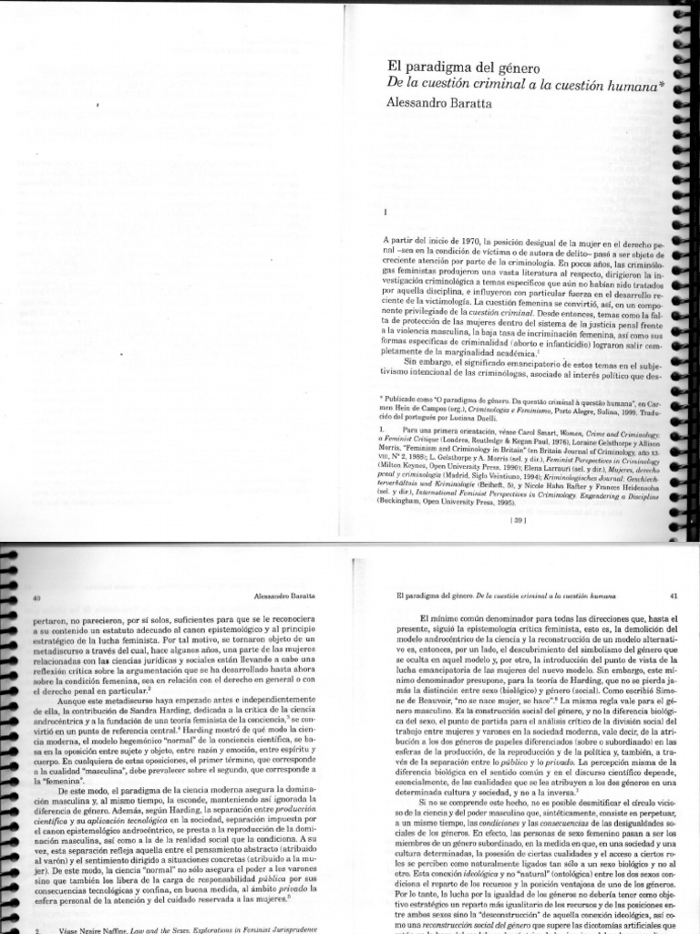 El Paradigma Del Genero de La Cuestion Criminal A La Cuestion Humana ...