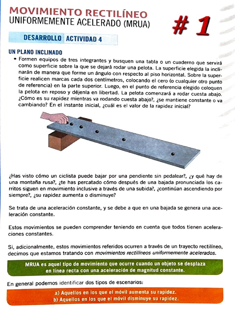 Uniformemente Acelerado (Mrua) : Movimiento Rectilíneo | PDF | Aceleración | Velocidad