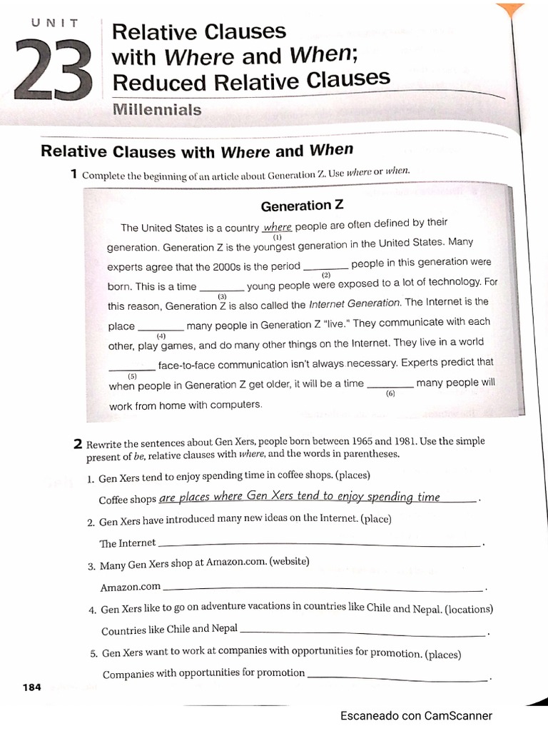 Relative Clauses: When & Where | PDF