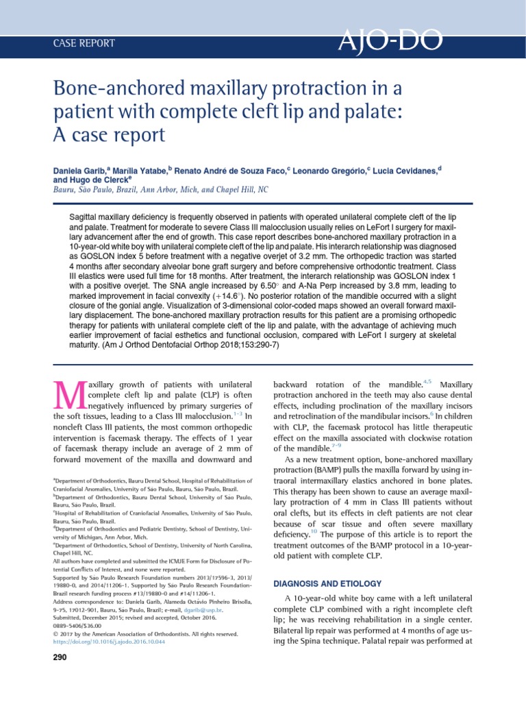 7 Articulo Bone-Anchored Maxillary Protraction in A Patient With Complete Cleft Lip and Palate ...