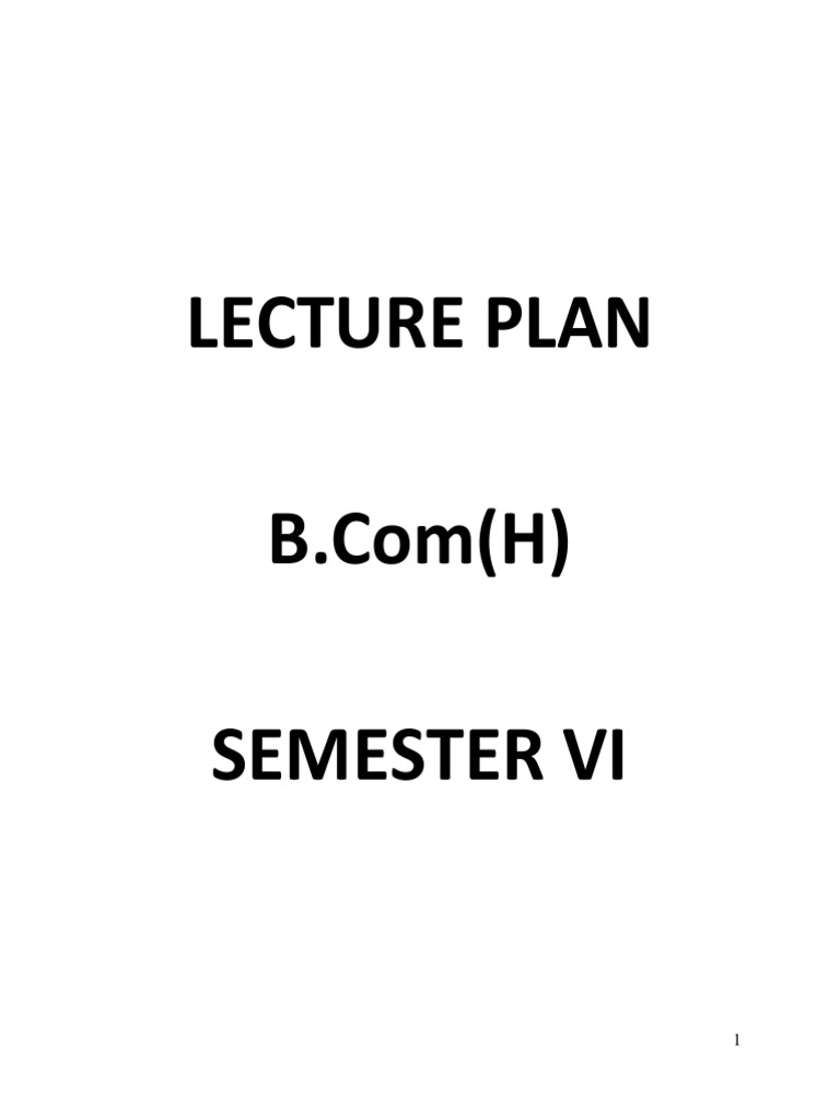 Lecture Plan Semester Vi | PDF | E Commerce | Html