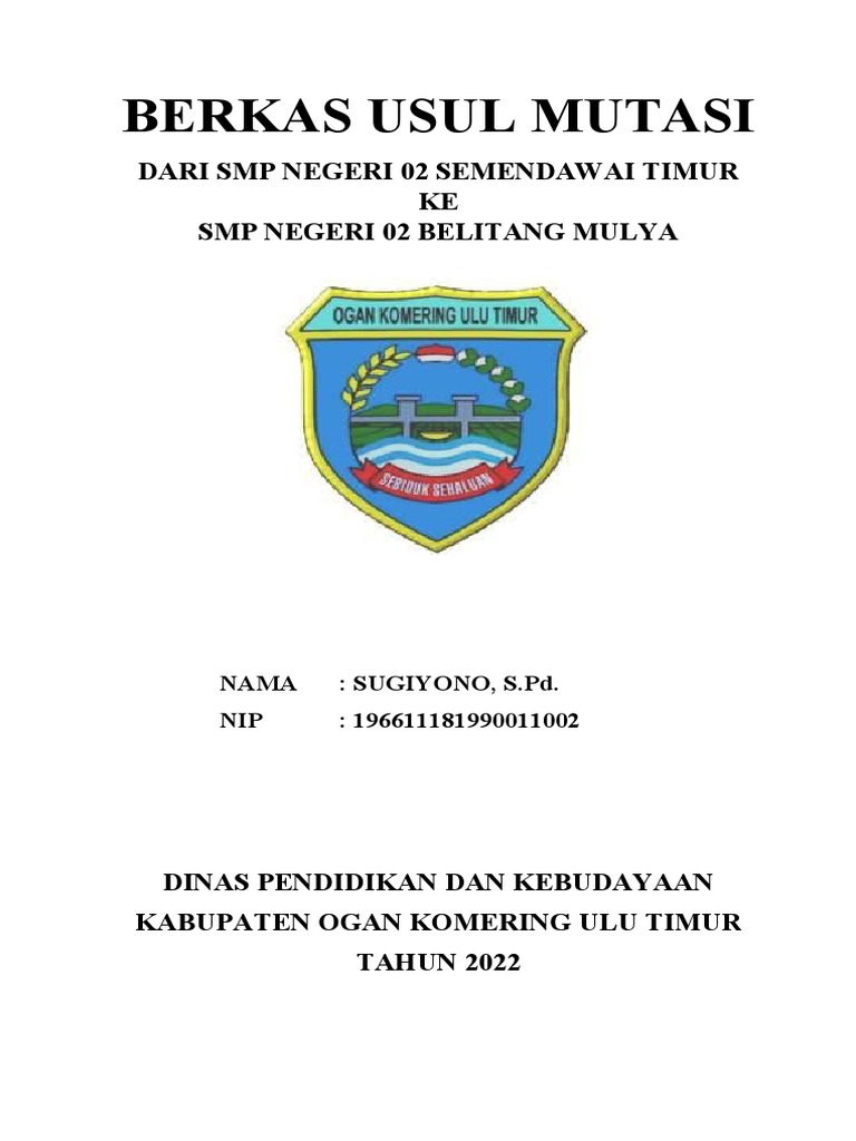 Cover Berkas Usul Mutasi | PDF