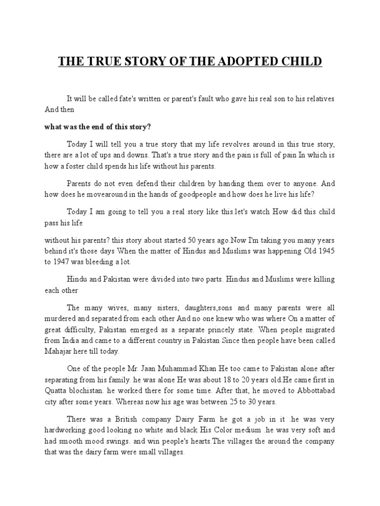 Adopted Child Story Continue | PDF | Marriage