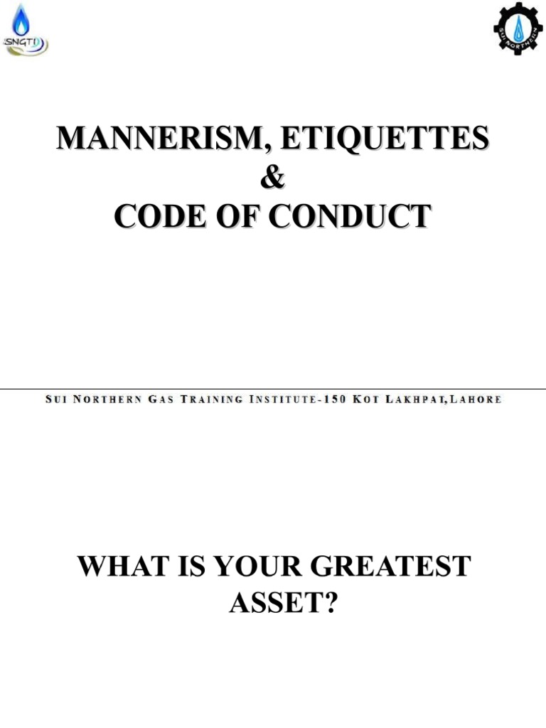 Mannerism, Etiquettes & Code of Conduct | PDF | Hygiene