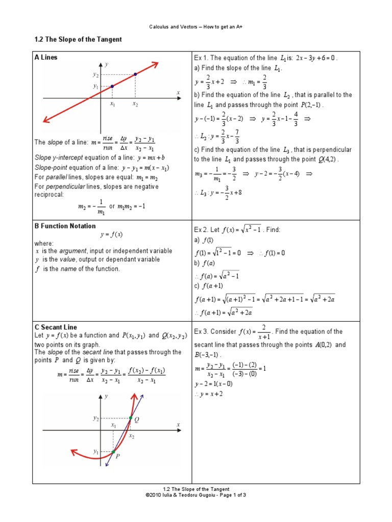 12 Slope of Tangent | PDF | Slope | Tangent