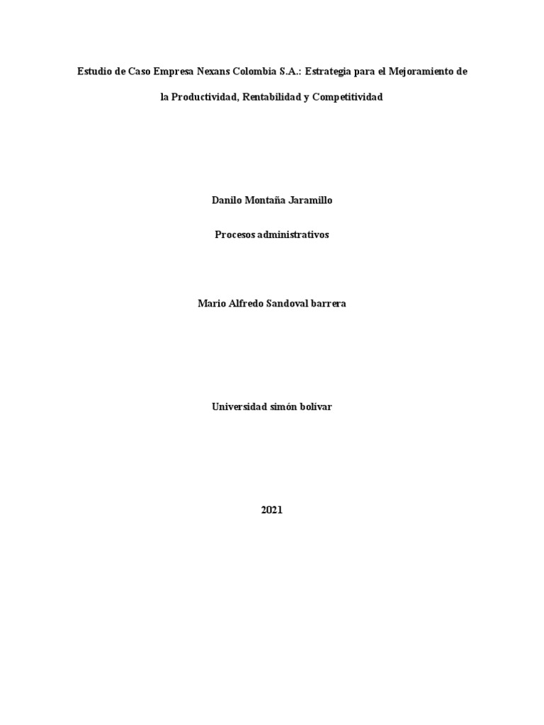 Estudio de Caso Procesos | PDF | Marketing | Mercado (economía)